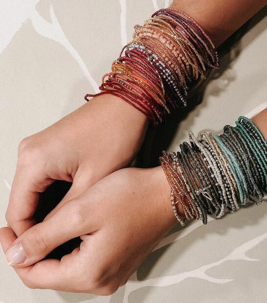 Unik Collection Wickel-Armband grüngrau gold